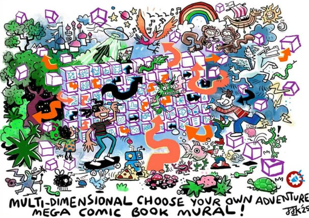 Megaphone Comics Multi-Dimensional Mega Mural Comics - Wilderness Festival